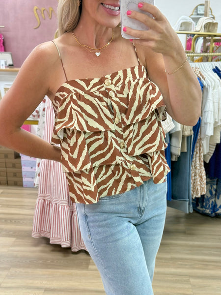 Tiered Printed Top – Elm Boutique