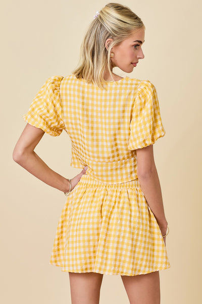 Yellow Gingham Top/Skort Set – Elm Boutique